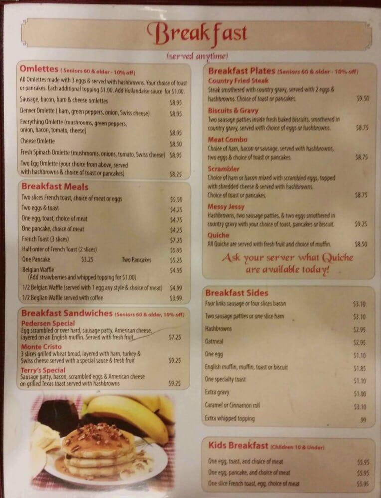 Menu at Vicky's Viking Room restaurant, Valley City