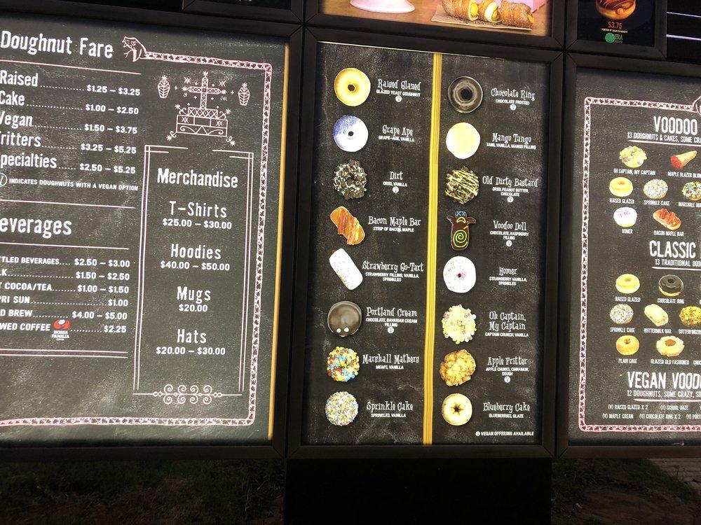 Menu at Voodoo Doughnut - Cypress, Cypress
