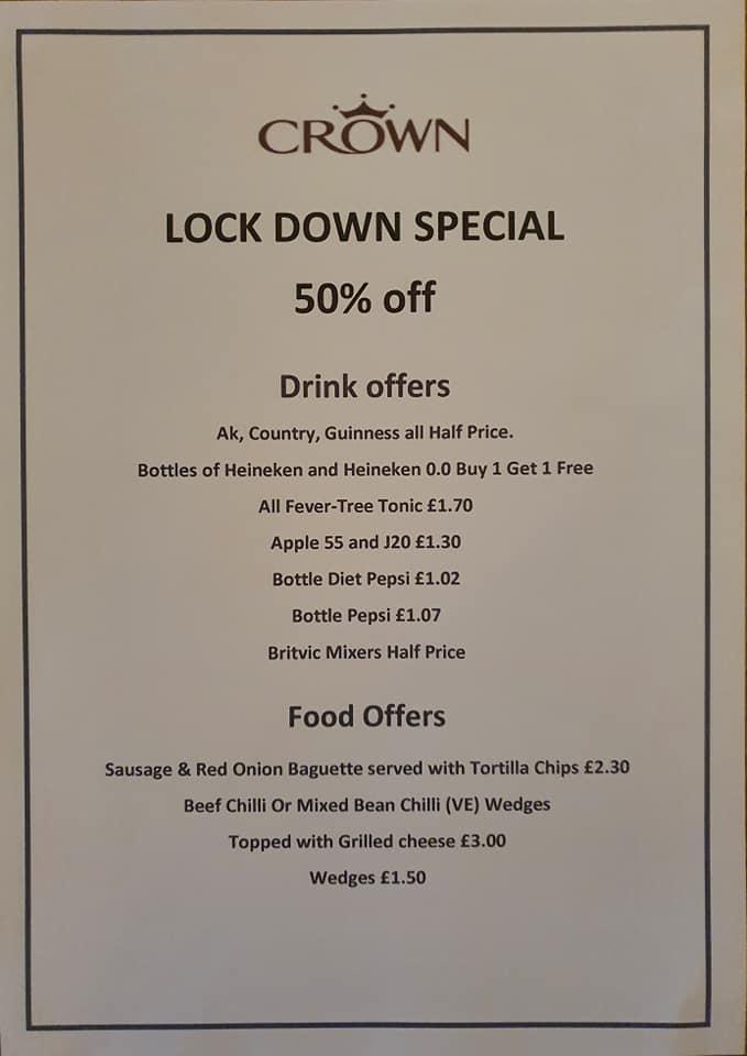 Menu at The Crown pub & bar, Waltham Abbey, Romeland