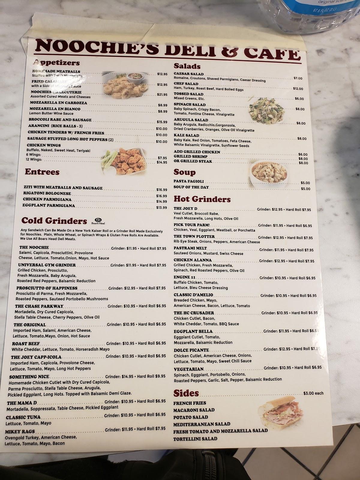 Carta de Noochie's Deli and Cafe', Waterbury
