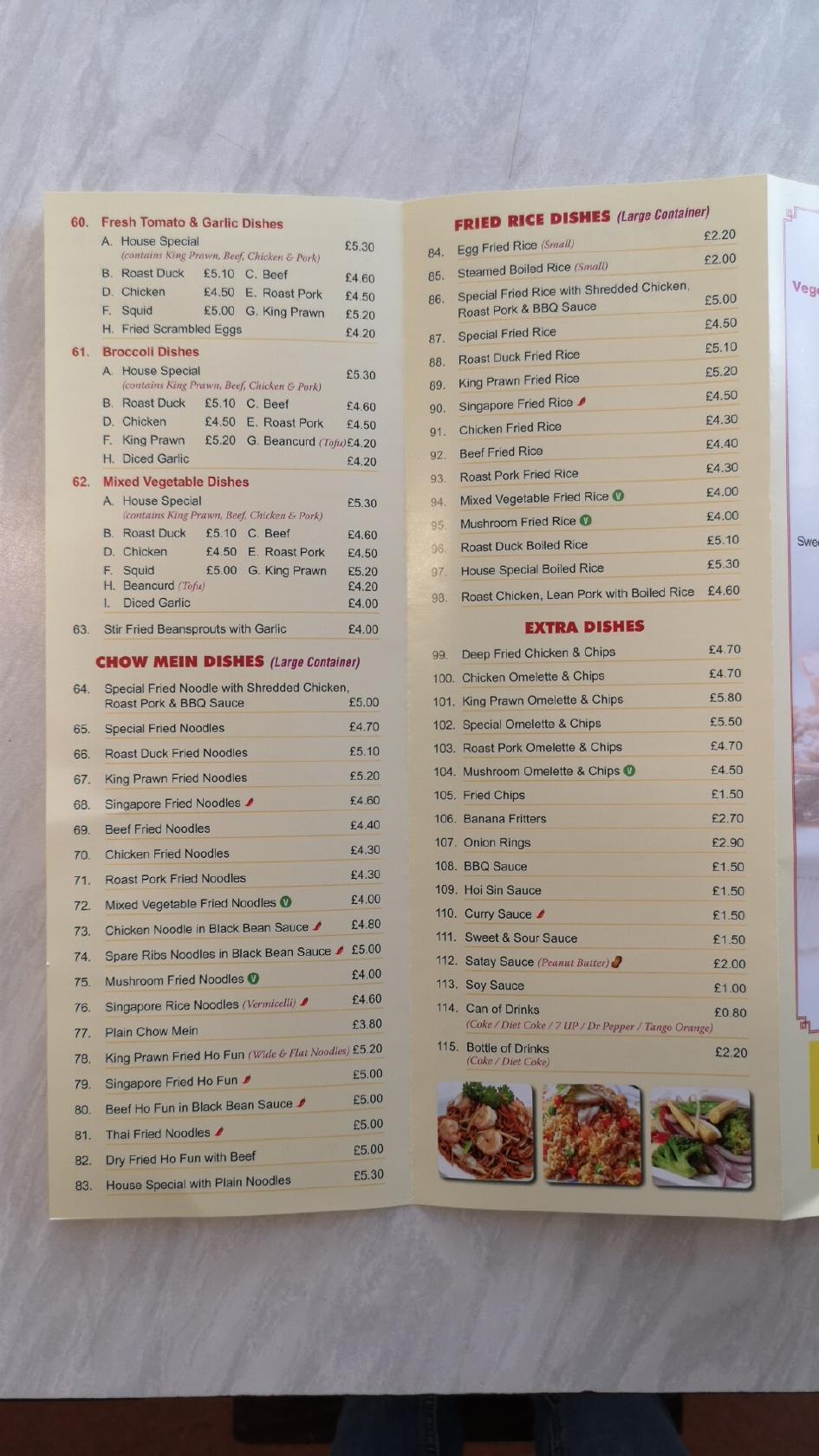 Menu at Peach Blossom fast food, Brighton