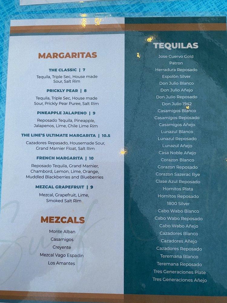 Menu at Surf City Line restaurant, Surf City