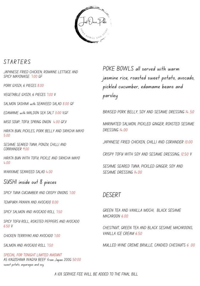 Menu at The Croft Restaurant, Bourton-on-the-Water