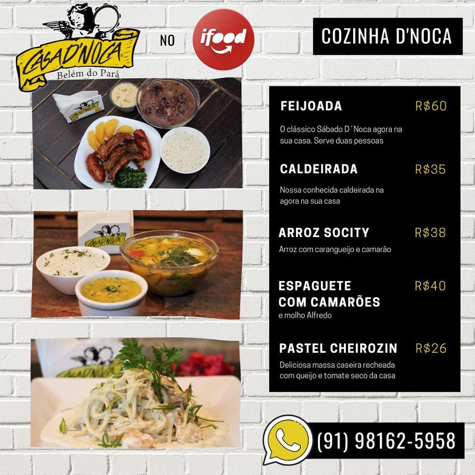 Menu at Casa D'Noca pub & bar, Belém