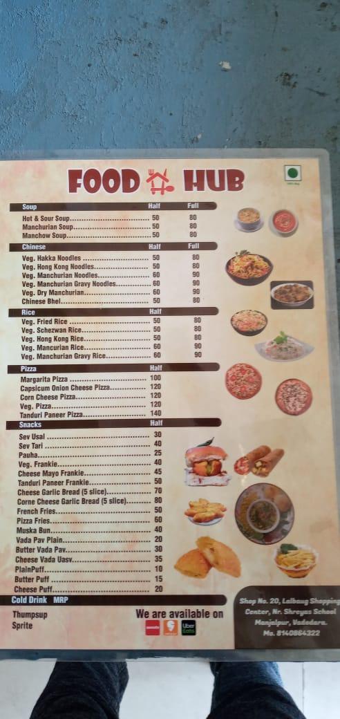 Menu at Food Hub, Vadodara, 13
