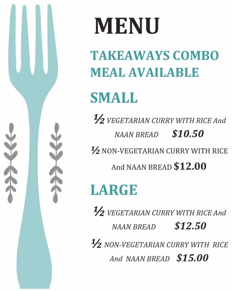 Menu at Indian Tandoor House restaurant, Burnie