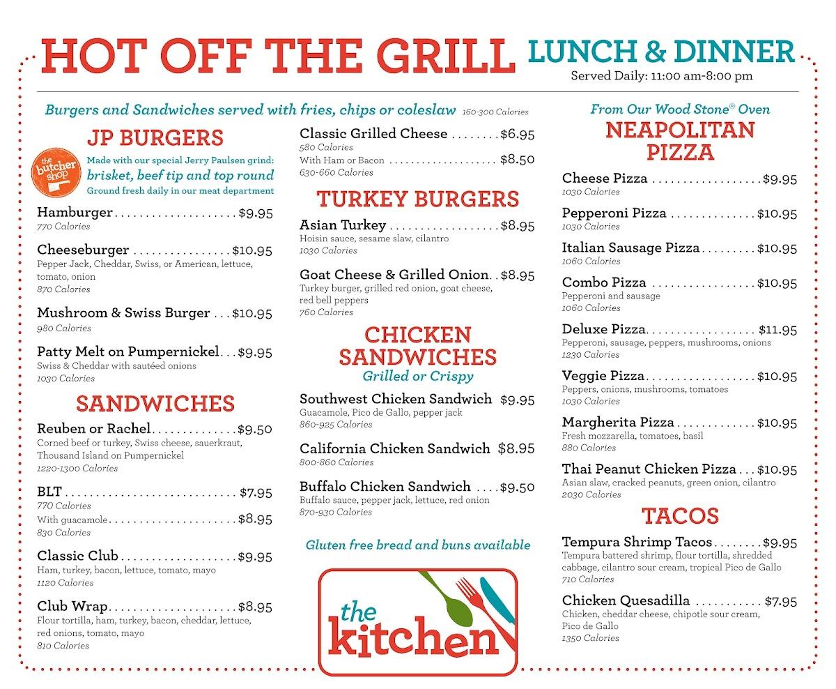 Menu at Jerry's Foods cafe, Edina