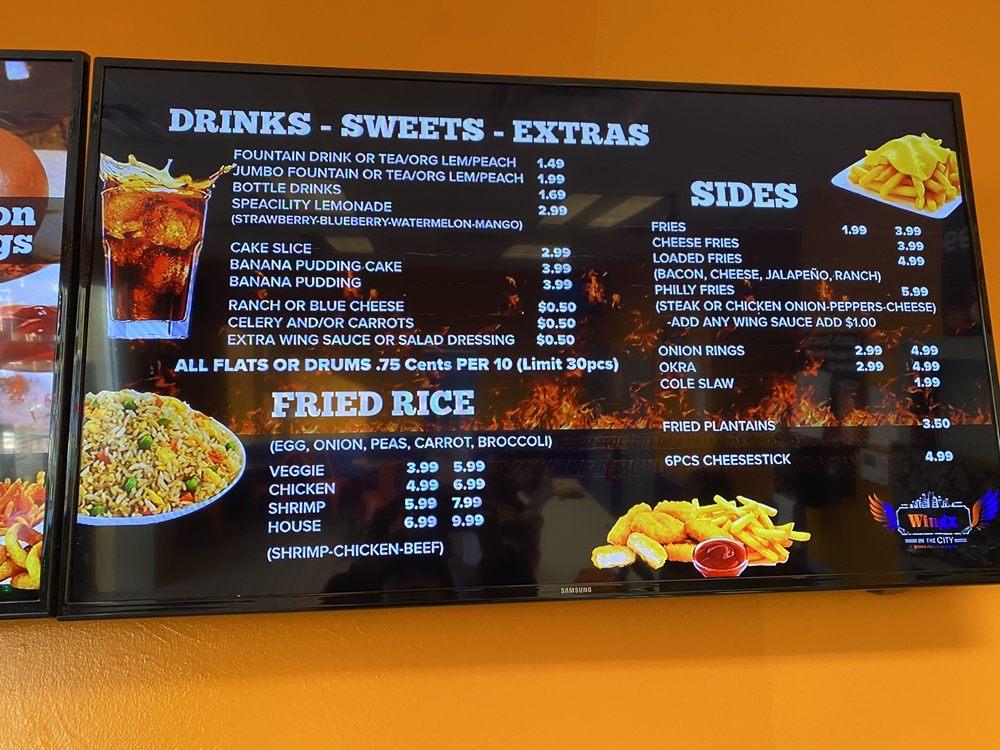 Menu at Wingz In The City restaurant, Atlanta