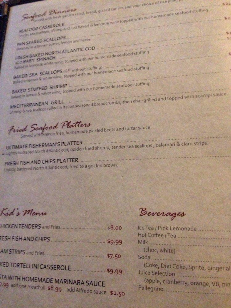 Menu at Timothy's Restaurant & Pizzeria, Lee
