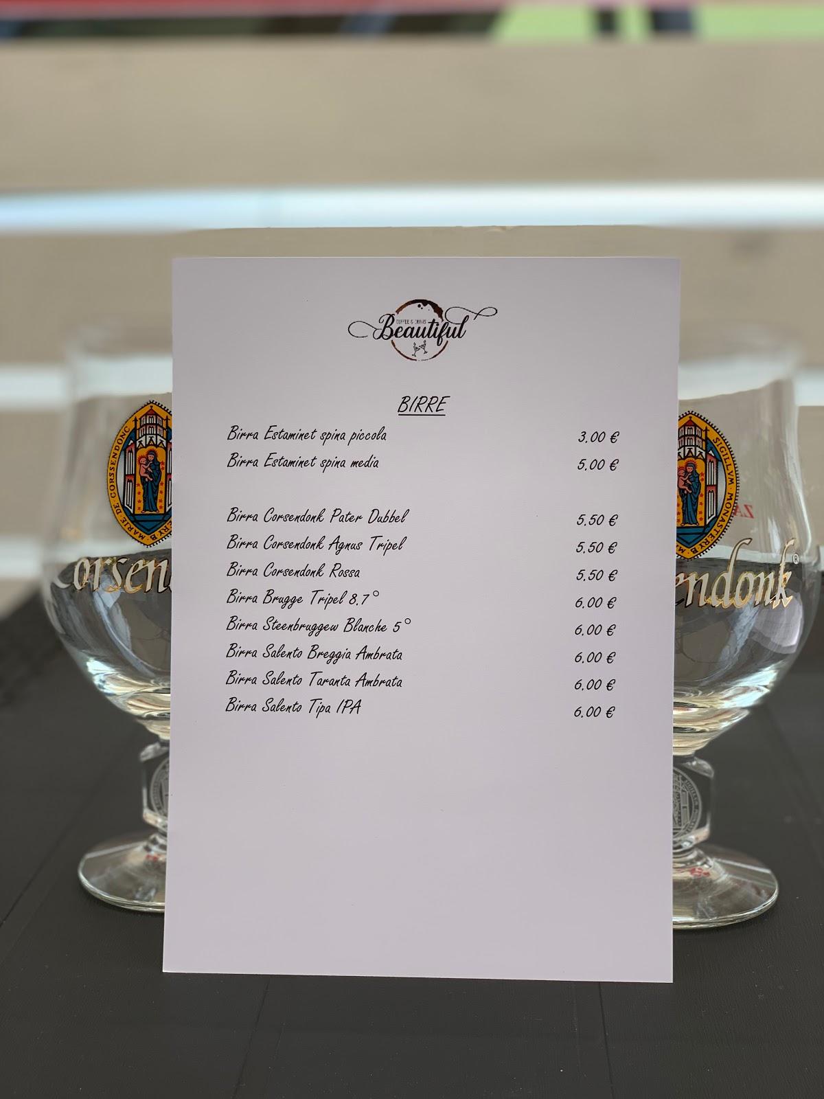 Menu at Bar Beautiful, Marchirolo