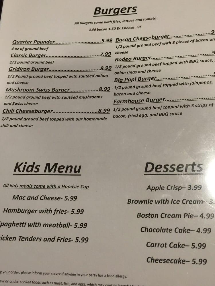 Menu at Gridiron Sports Bar, Swansea