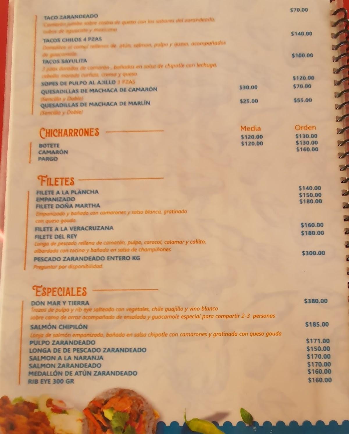 Carta del restaurante Mariscos Toño Cuta, Guasave, Calle Lázaro ...