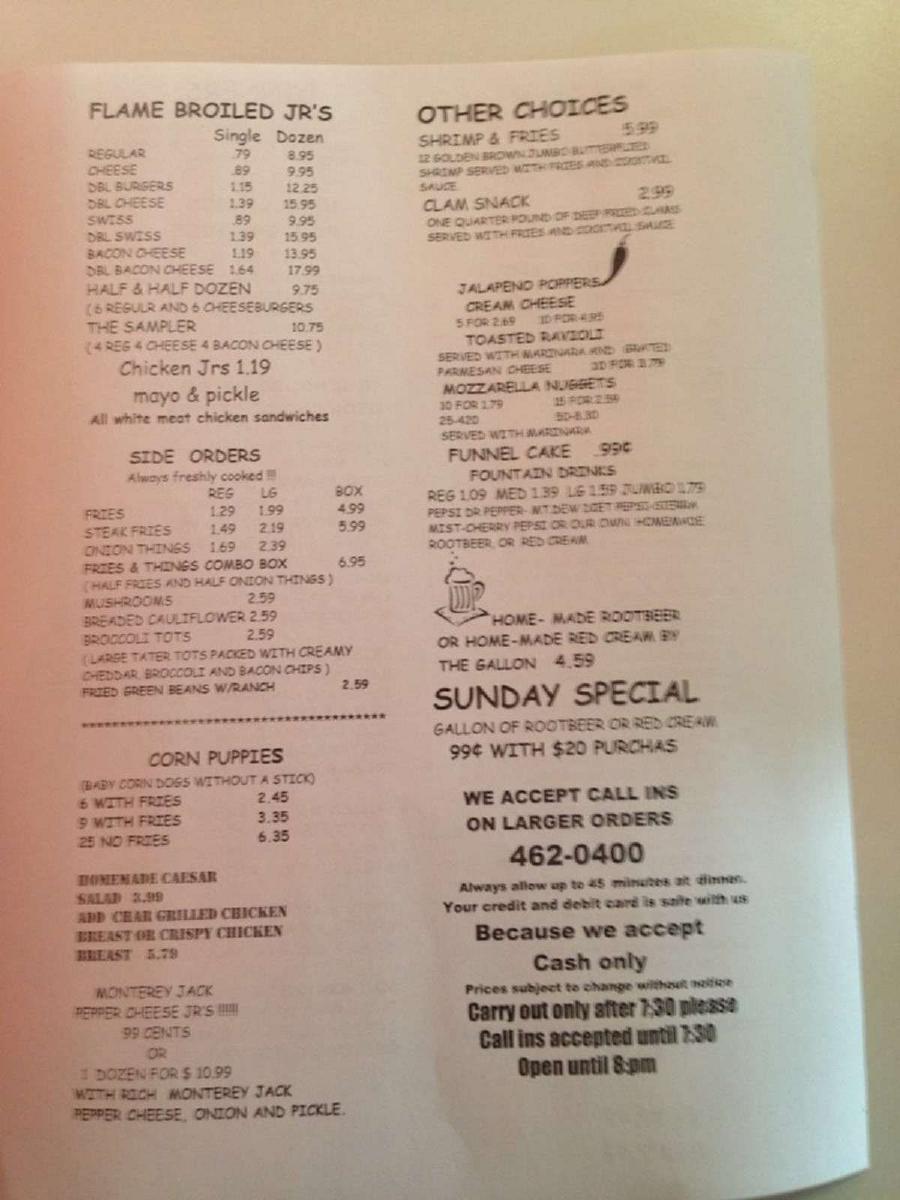 Menu at Mini Corral fast food, Alton, Main St