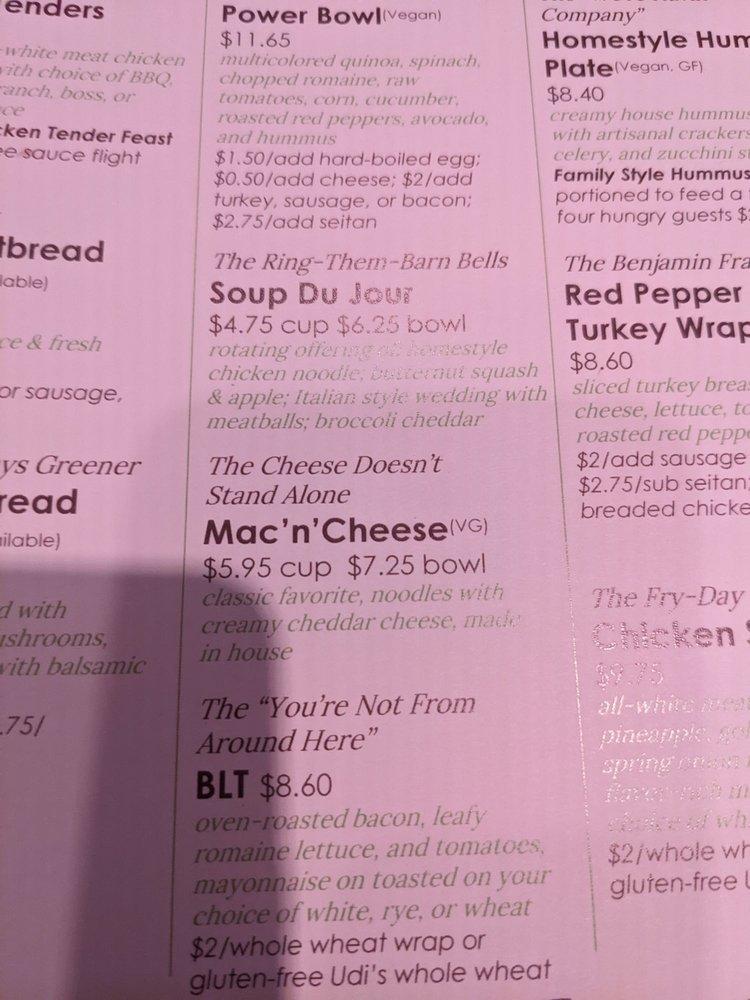 Menu at The Old Farm Cafe, Rochester
