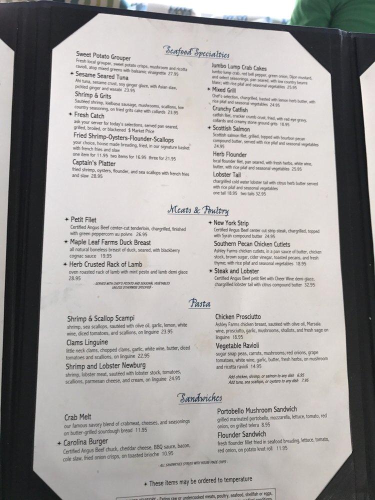 Menu at Pilot House Restaurant, Wilmington