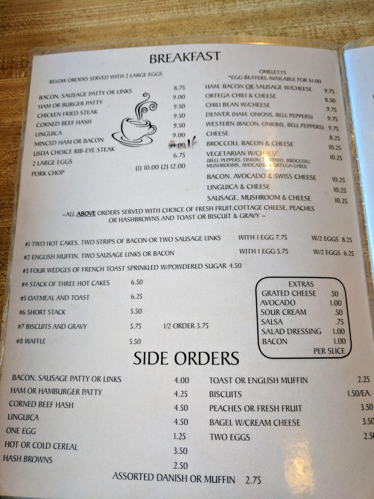 Menu at Renee's Café cafe, Lakeport