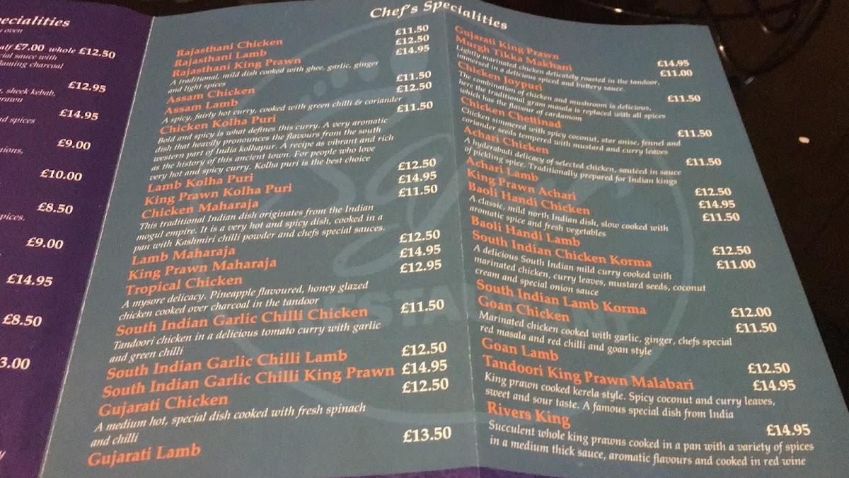 Menu at Safar Indian And Seafood Restaurant, Axminster, Axminster