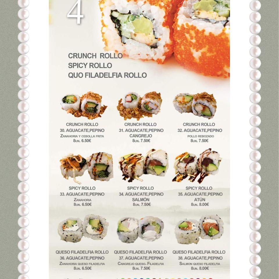 Carta de Shan Restaurant Japonès, Blanes