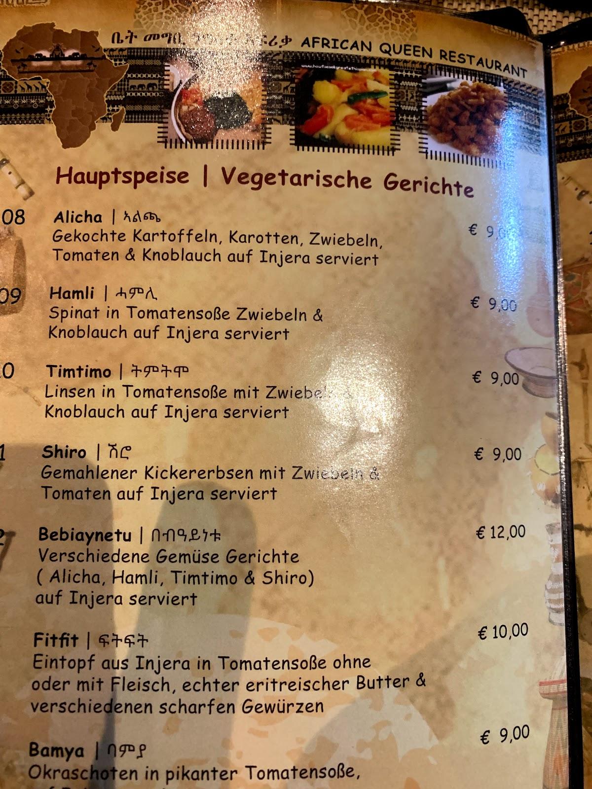 Speisekarte von African Queen Restaurant, Frankfurt am Main ...