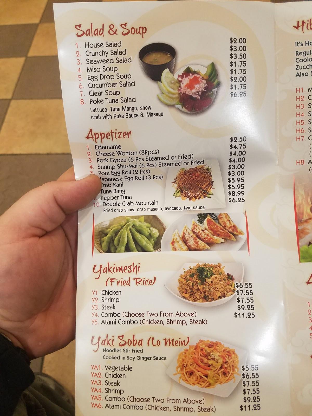 Menu at Atami of Magee restaurant, Magee