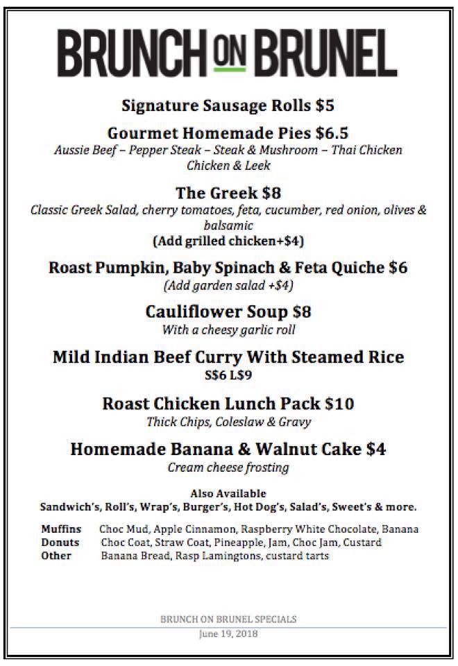 Menu at Brunch on Brunel Cafe, Seaford