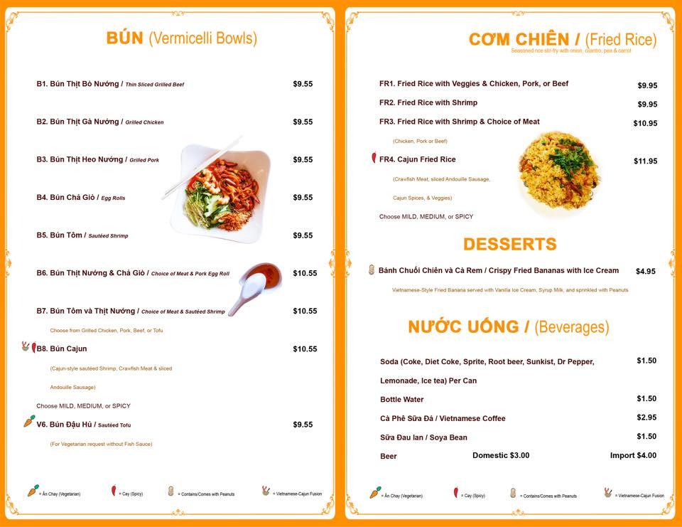 Menu at Crazy Pho Cajun restaurant, Federal Way