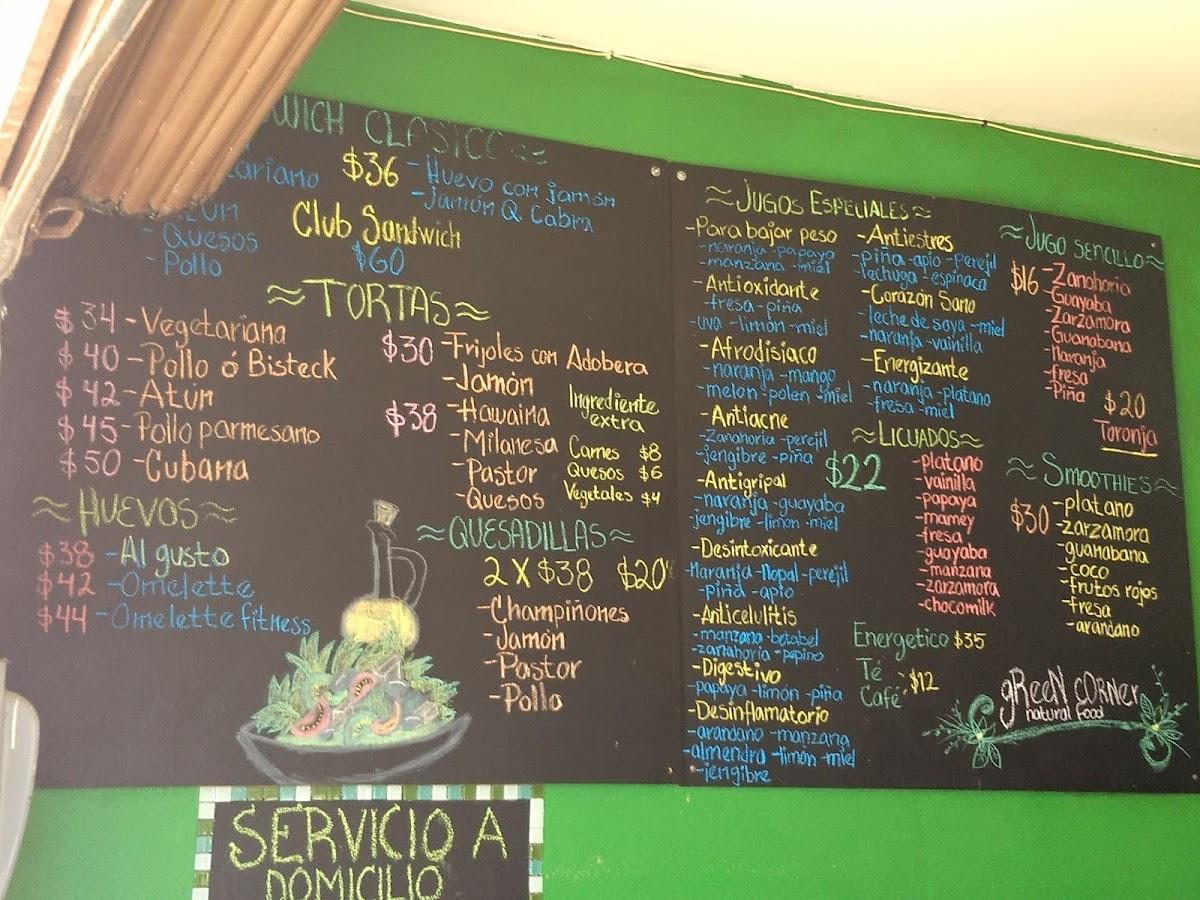 Carta del restaurante GREEN CORNER, Morelia