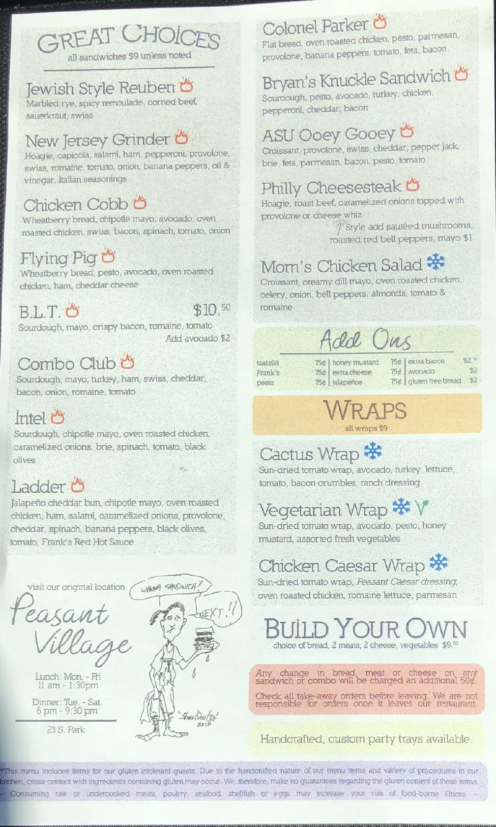 Menu at PV Deli by Chef Jason restaurant, San Angelo
