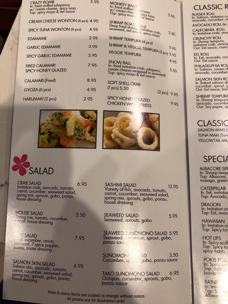 Menu at Kaiyo Sushi restaurant, Chula Vista