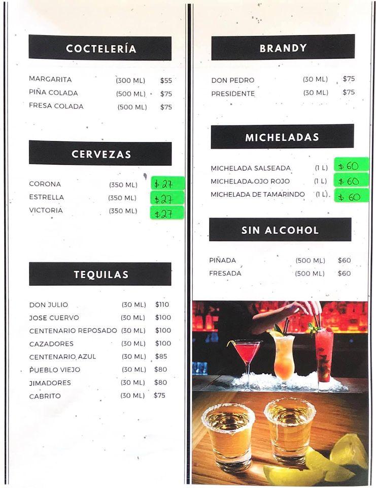 Menu at Pollos Y Carnes Asadas El Güero restaurant, Manzanillo