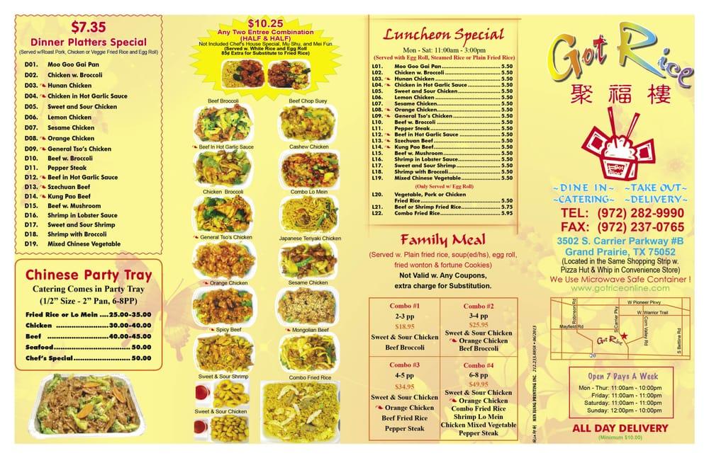 Menu at Got Rice restaurant, Grand Prairie