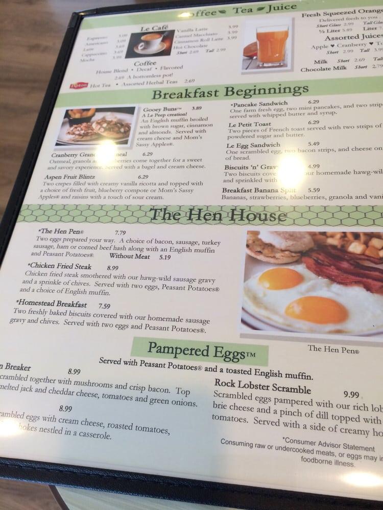 Menu at Le Peep Restaurant Highlands Ranch, Highlands Ranch, E County ...