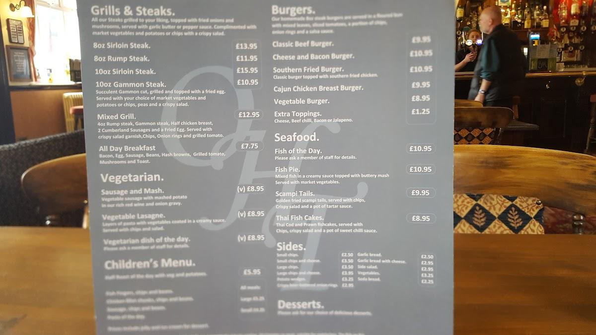 Menu at Old Hall Tavern pub & bar, London