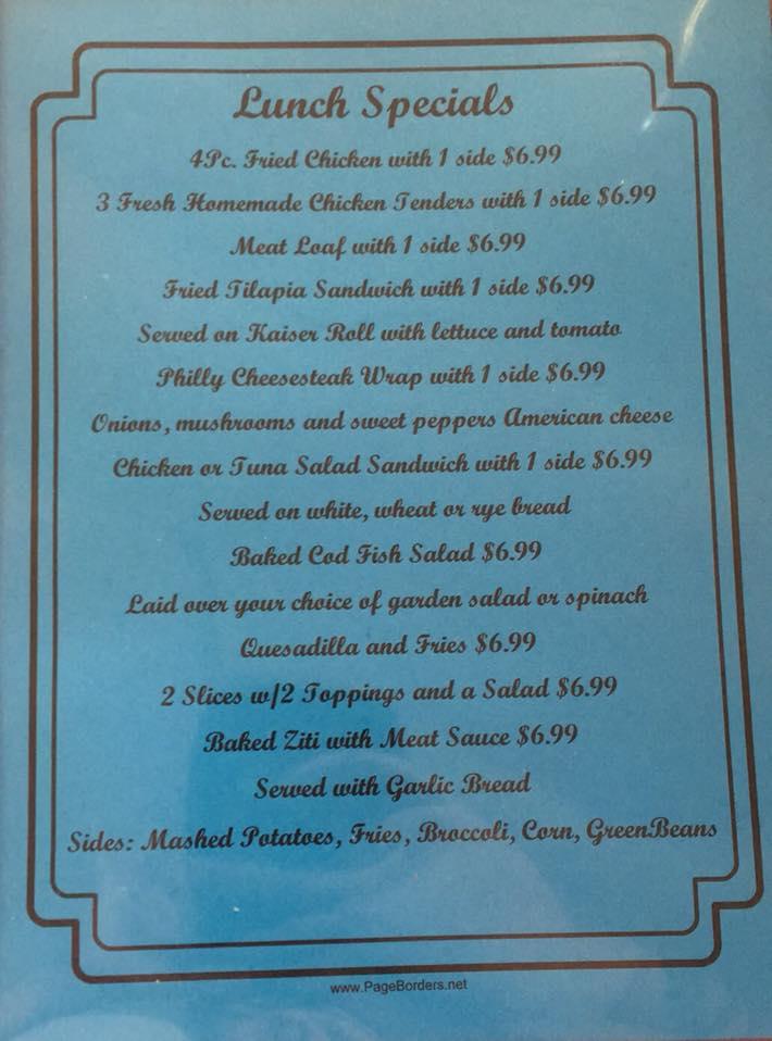 Menu at Paradise Pizzeria Family Restaurant, Portsmouth