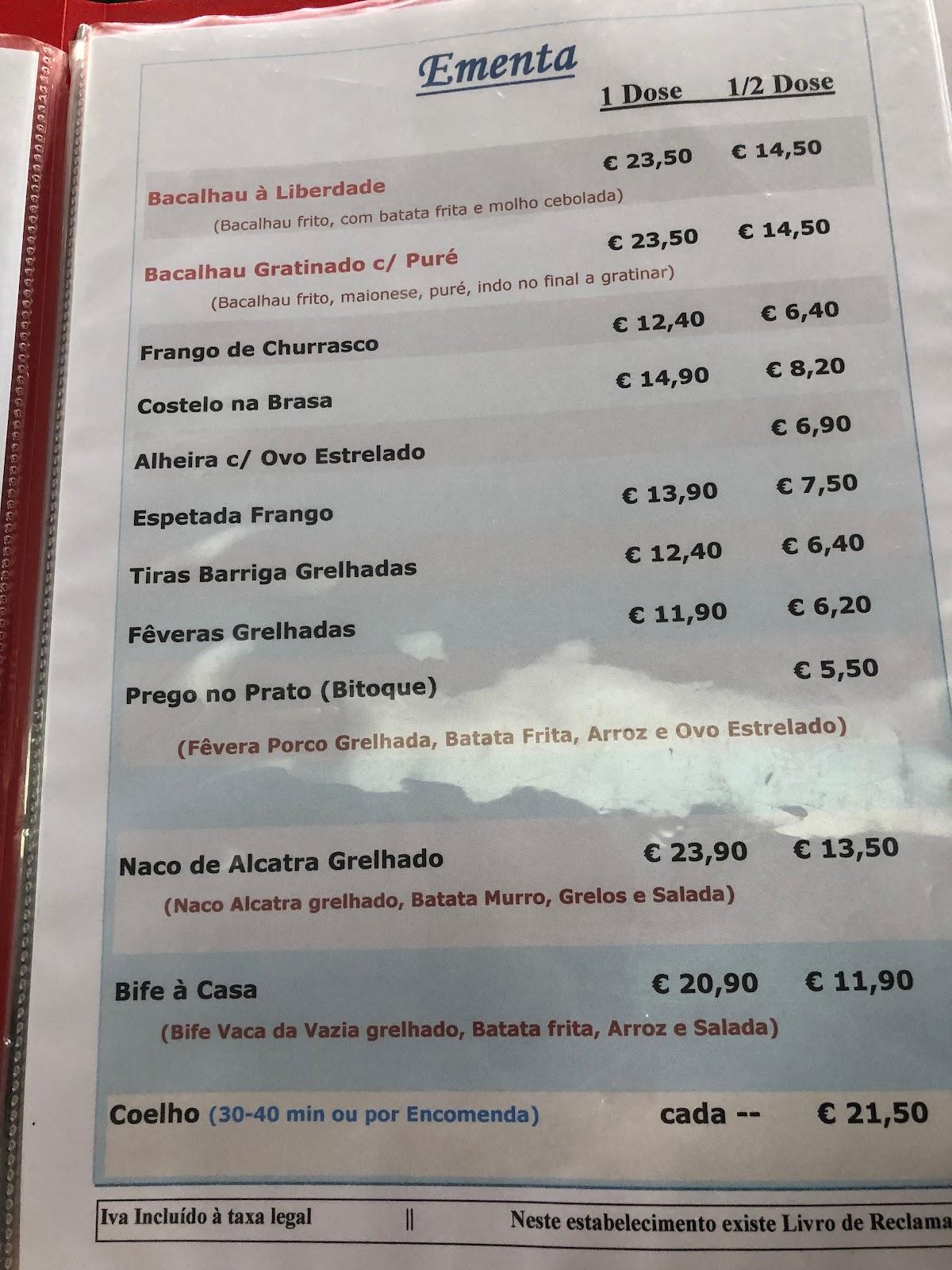 Menu em Rotunda Luminosa restaurante, São João da Madeira