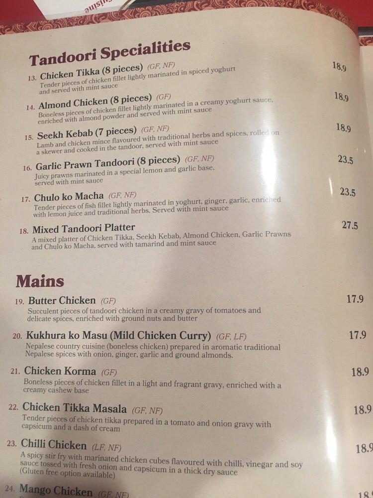 Menu at Royal Haandi restaurant, Stepney