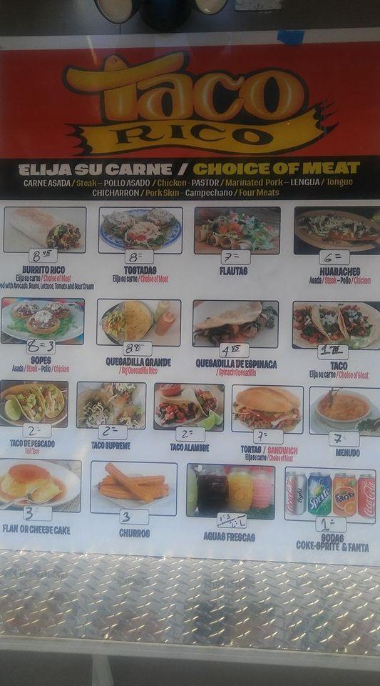 Menu at Taco Amigo restaurant, Zephyrhills, Gall Blvd