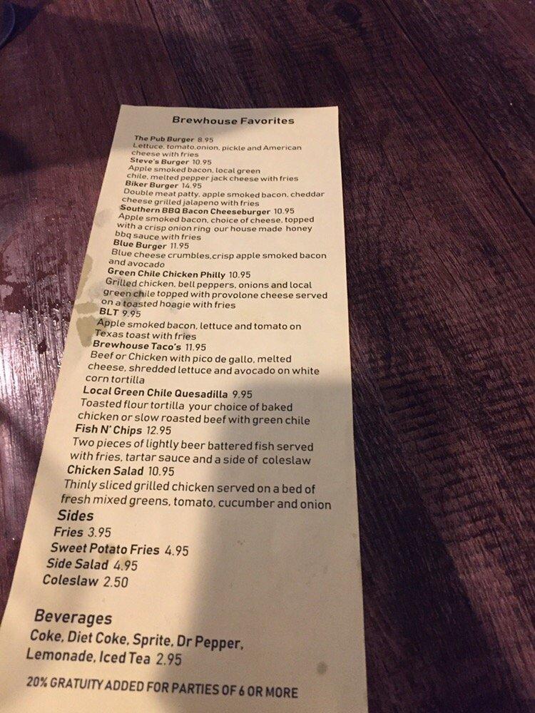 Menu at The Local Brewhouse pub & bar, Rio Rancho, 300 Unser Blvd SE
