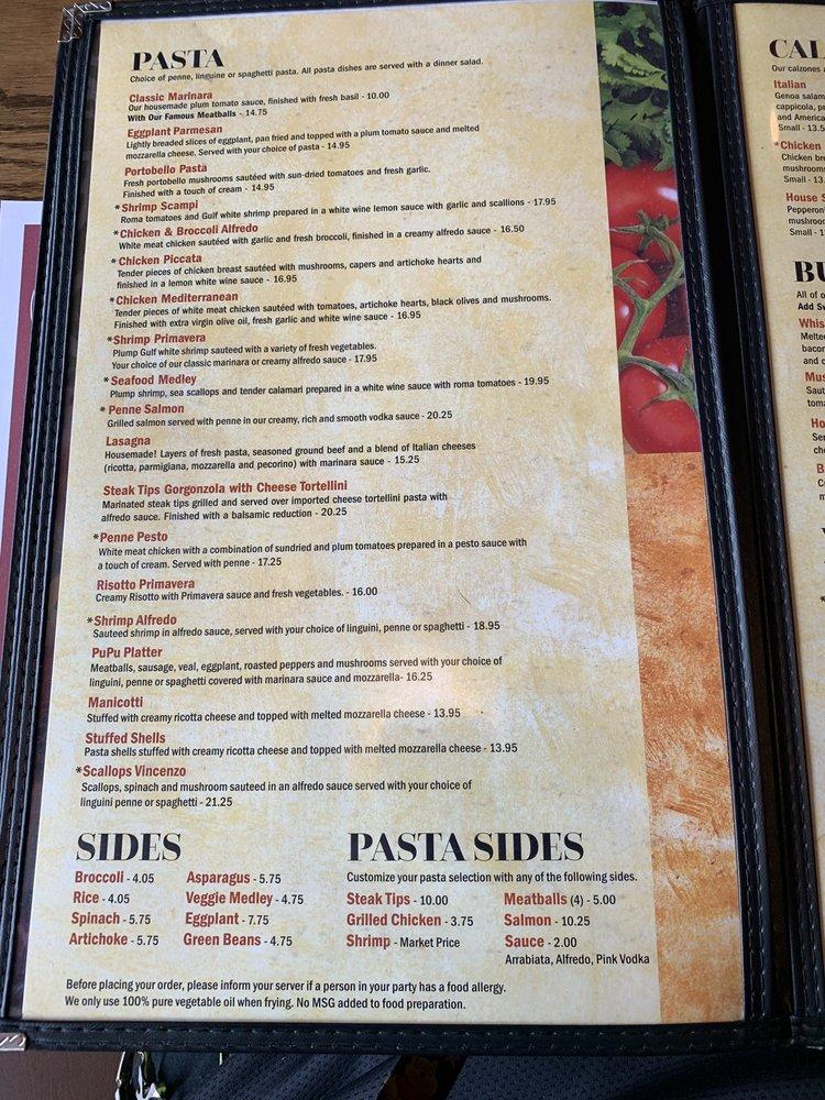 Menu at Briggs' Corner Pizzeria, Attleboro