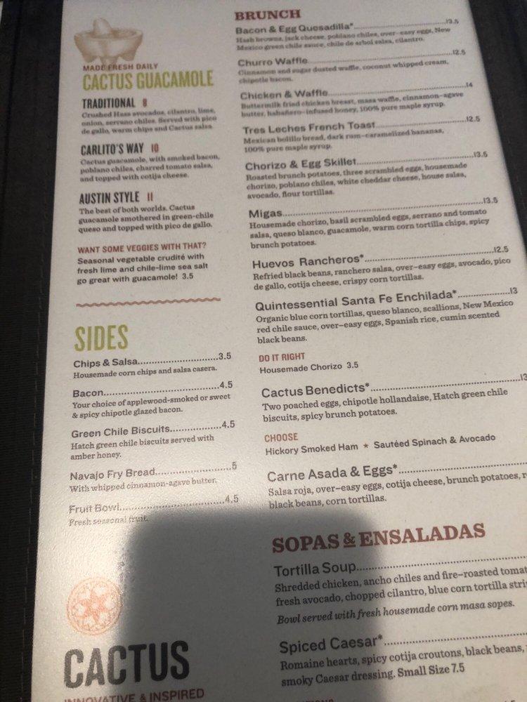 Menu at Cactus Restaurant Proctor, Tacoma