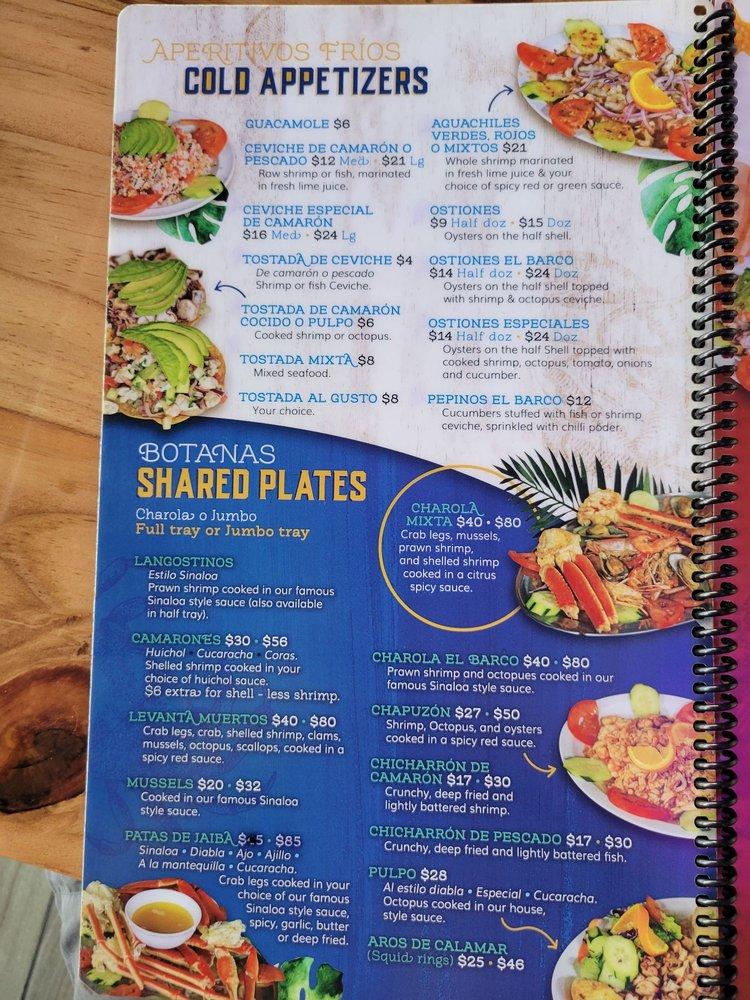 Menu at Mariscos EL BARCO (Estilo Nayarita) Sea Food, Richmond, Rigsby Rd