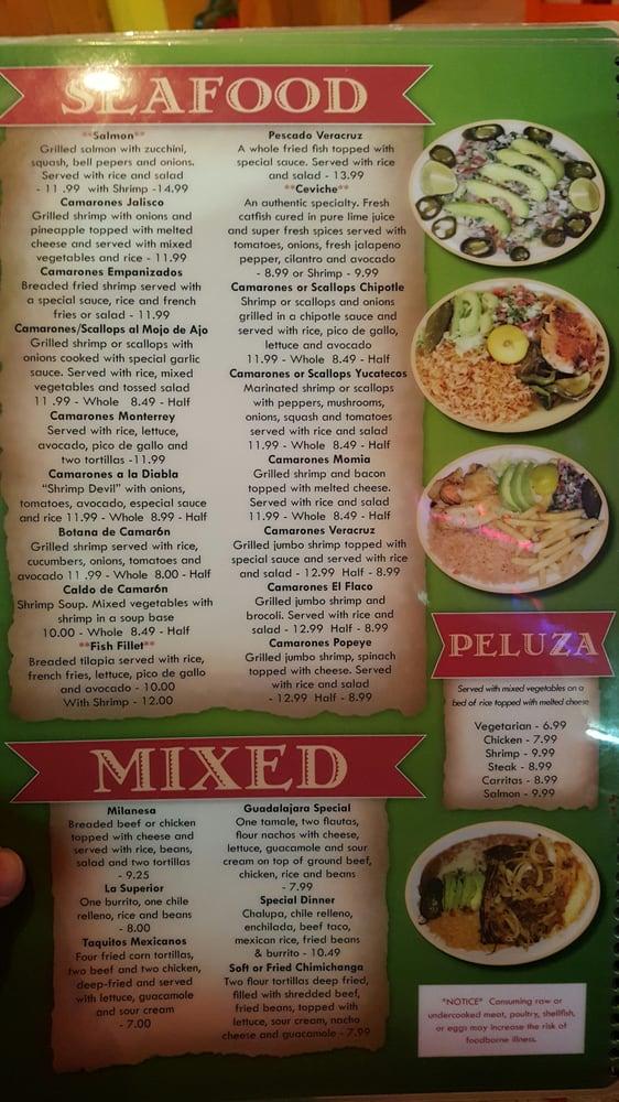 Menu at Monte De Rey Mexican Restaurant, Clemmons, River Ridge Dr
