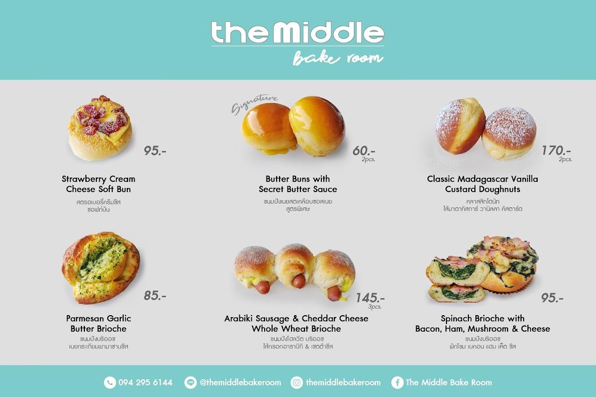 Menu at The Middle Bake Room, Bangkok