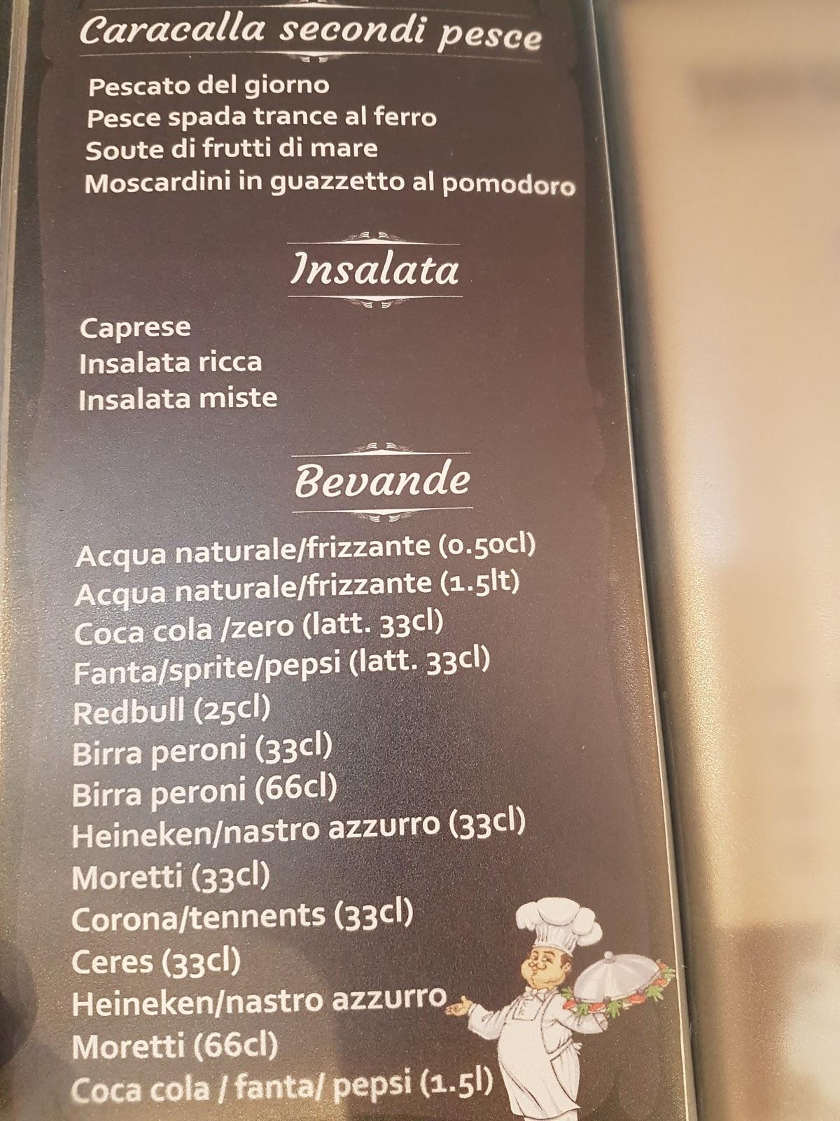Speisekarte von Caracalla pub & Bar, ROM