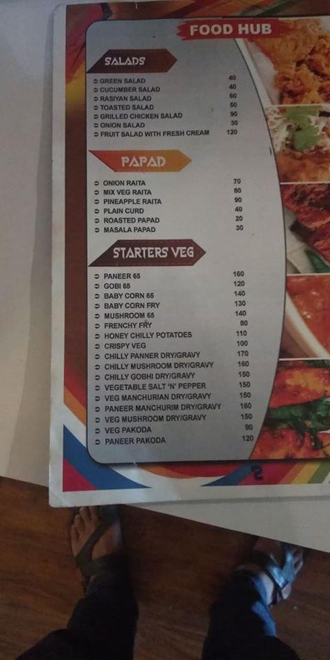 Menu at Food Hub, Biswanath Charali