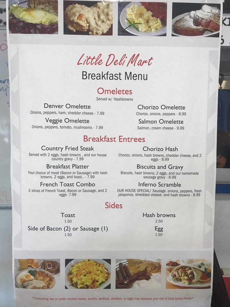 Menu at Little Deli Mart, Seattle