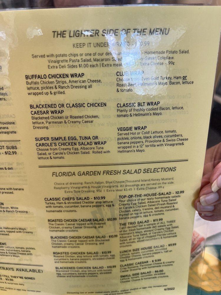 Menu at Metro Deli & Cafe, Fort Myers, Metro Pkwy # 11