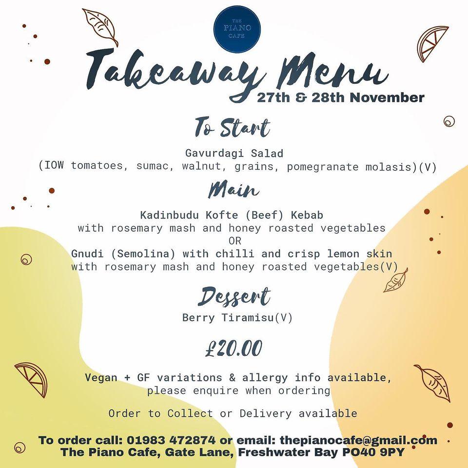Menu at Piano Cafe & Greek Takeaway, Freshwater