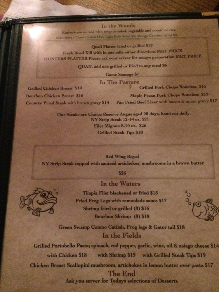 Menu at Red Wing Restaurant, Groveland
