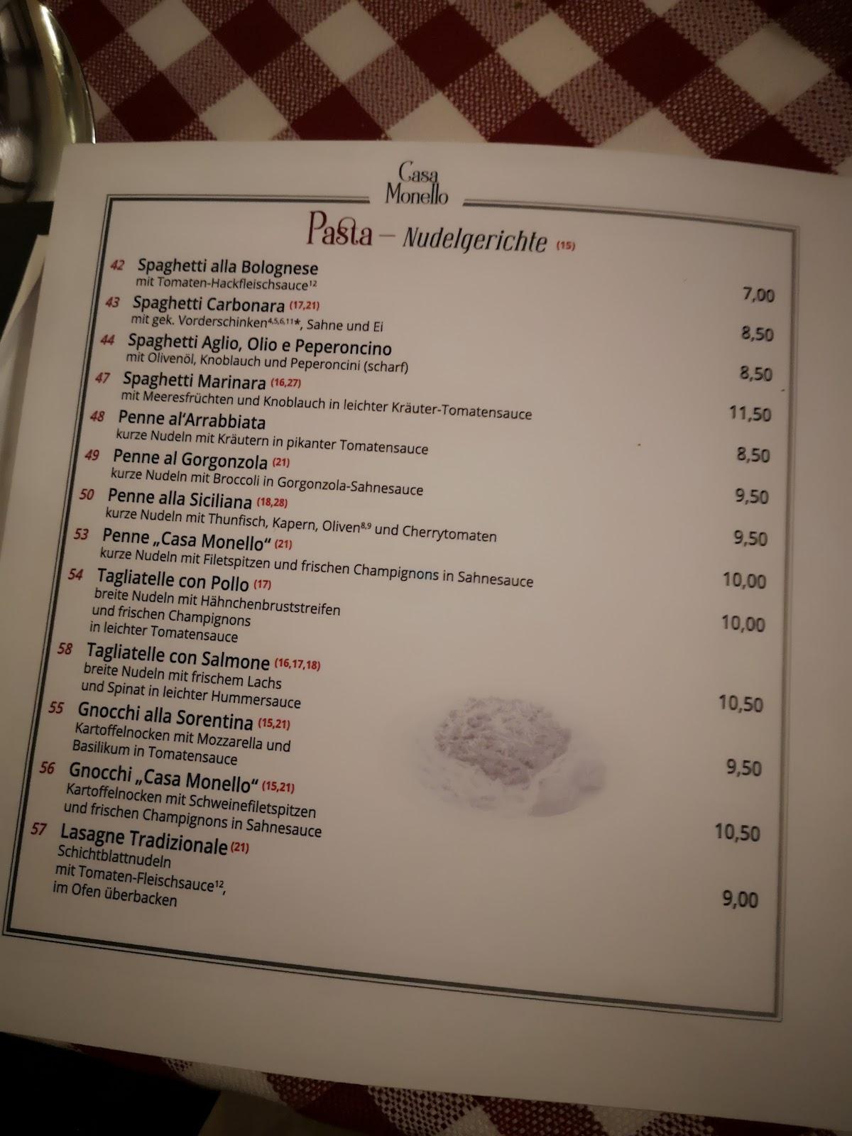 Speisekarte von Ristorante Pizzeria Casa Monello, Kolkwitz